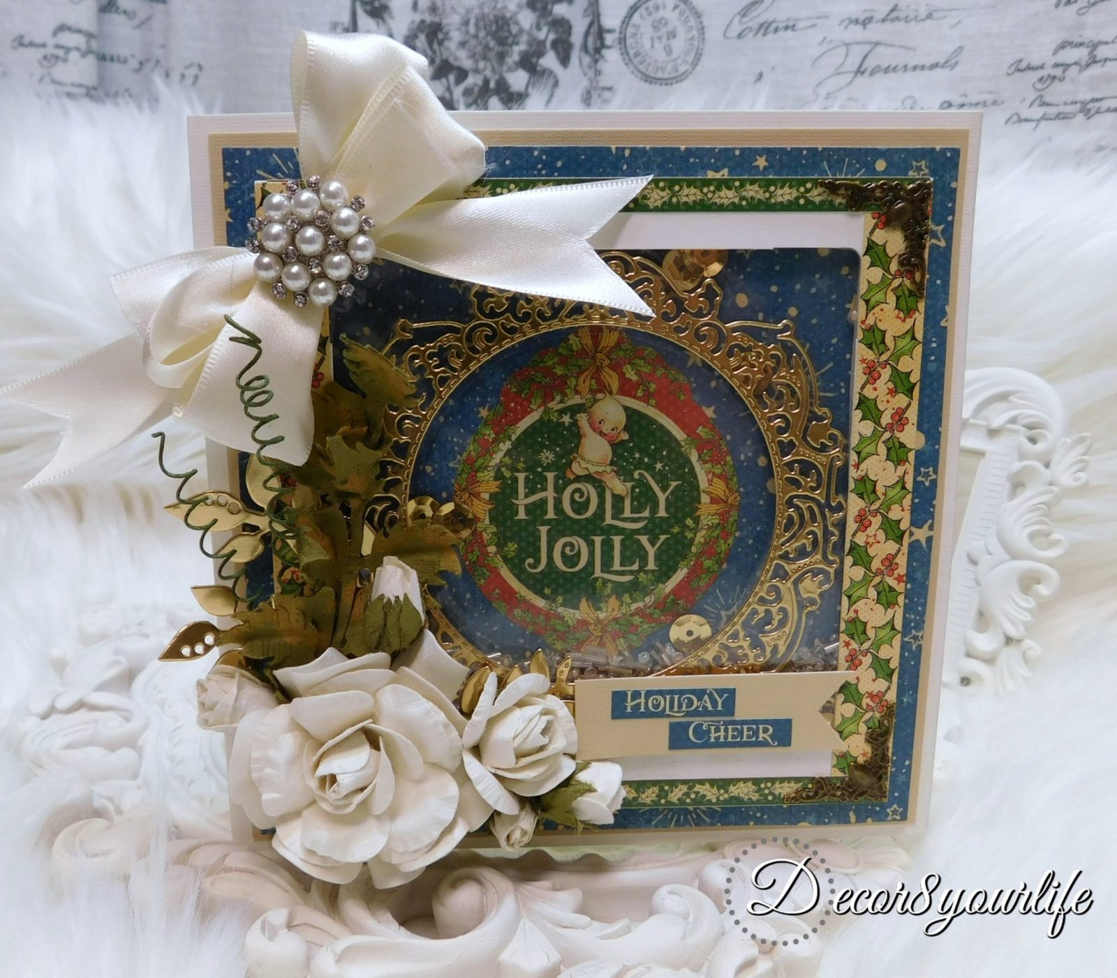 Graphic 45 Christmas Shaker Card Tutorial | Decor8yourlife.com Holiday ...