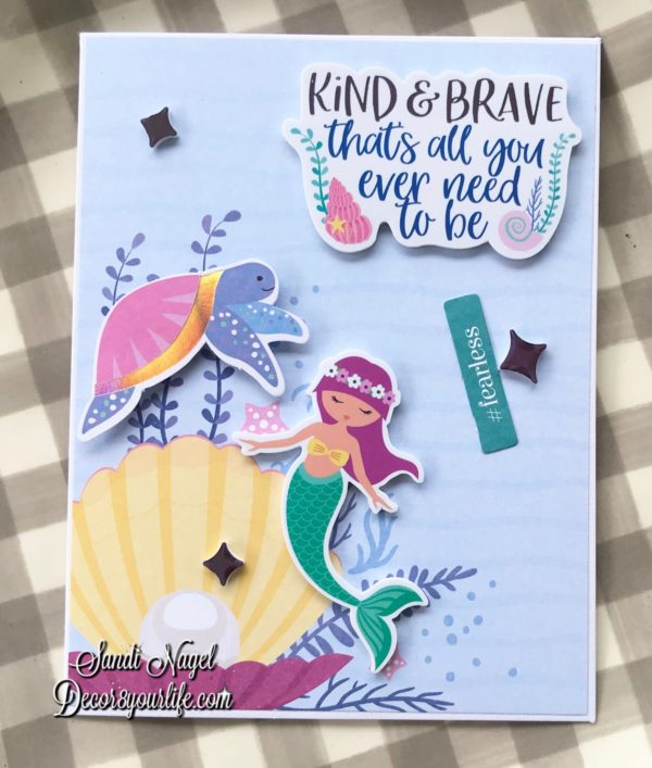 Card Making Kit July 2019 | Decor8yourlife.com Mermaid Assembly Tutorial