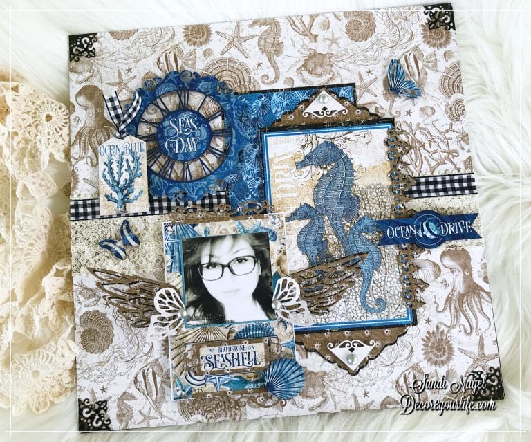 Graphic 45 Ocean Blue Scrapbook Layout | Scrapbooking Tutorial