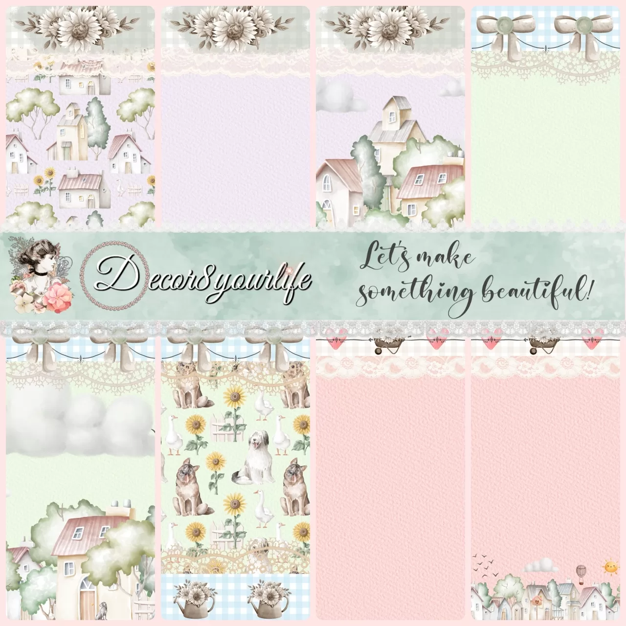 Digital Scrapbook Paper - Country Cottage