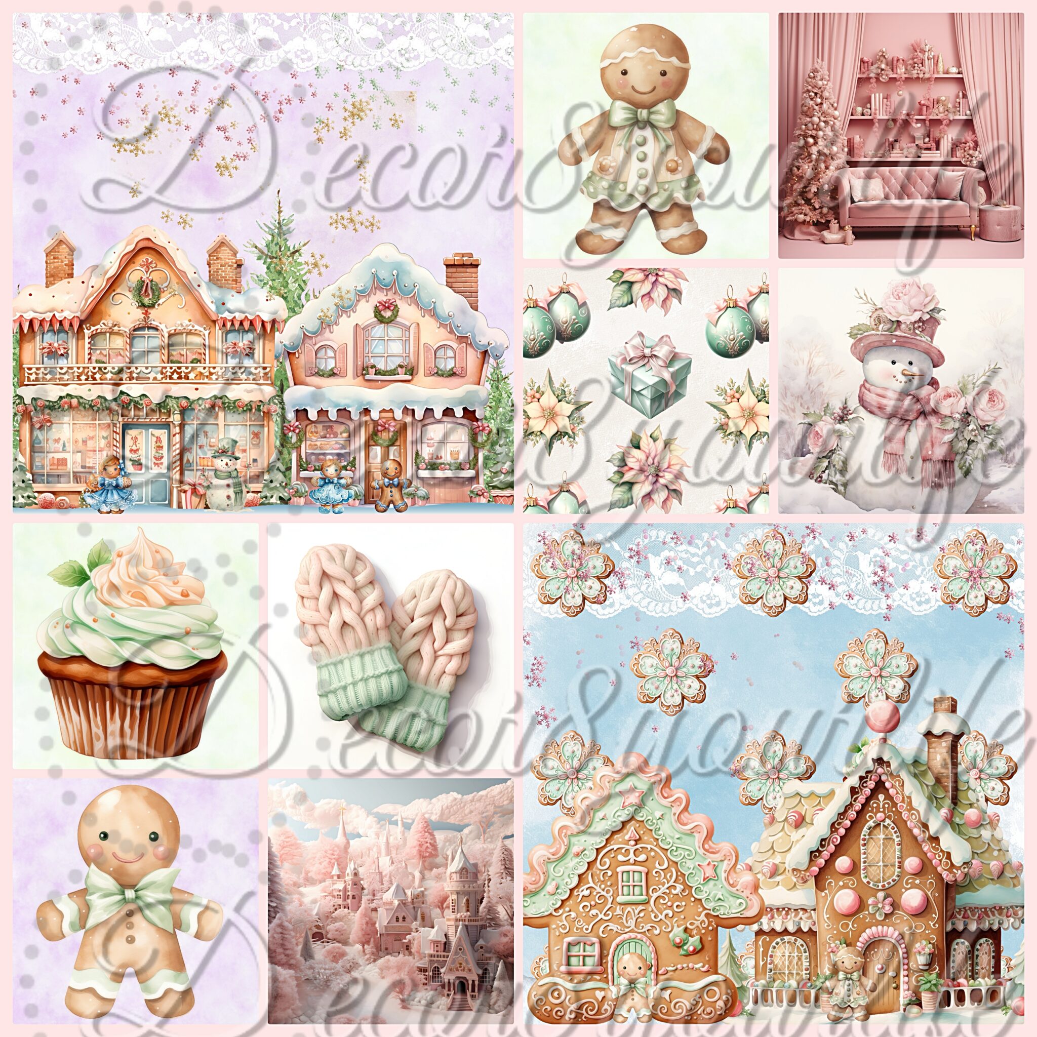 A Gingerbread Christmas Instant Download Paper Collection