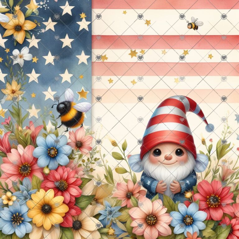 Digital Scrapbook Paper | Patriotic Theme | Summer Scrapbooking