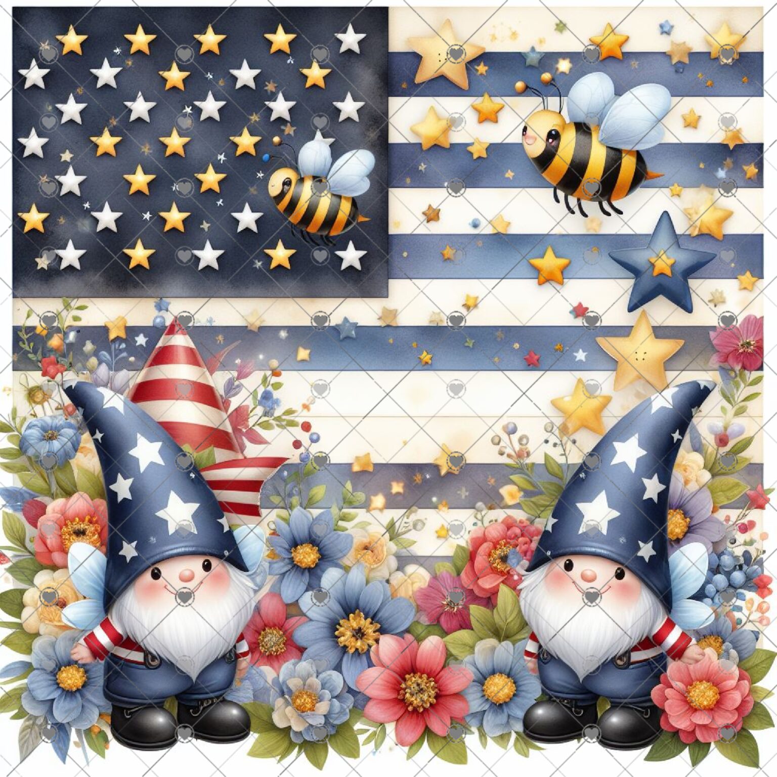 Digital Scrapbook Paper | Patriotic Theme | Summer Scrapbooking