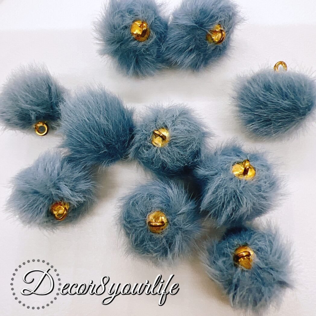 Denim Blue Faux Fur Charms - 5 Pack for DIY Craft Projects ...